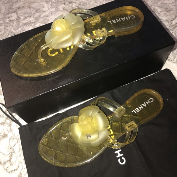 CHANEL | Shoes | Chanel Camellia Jelly Sandals | Poshmark